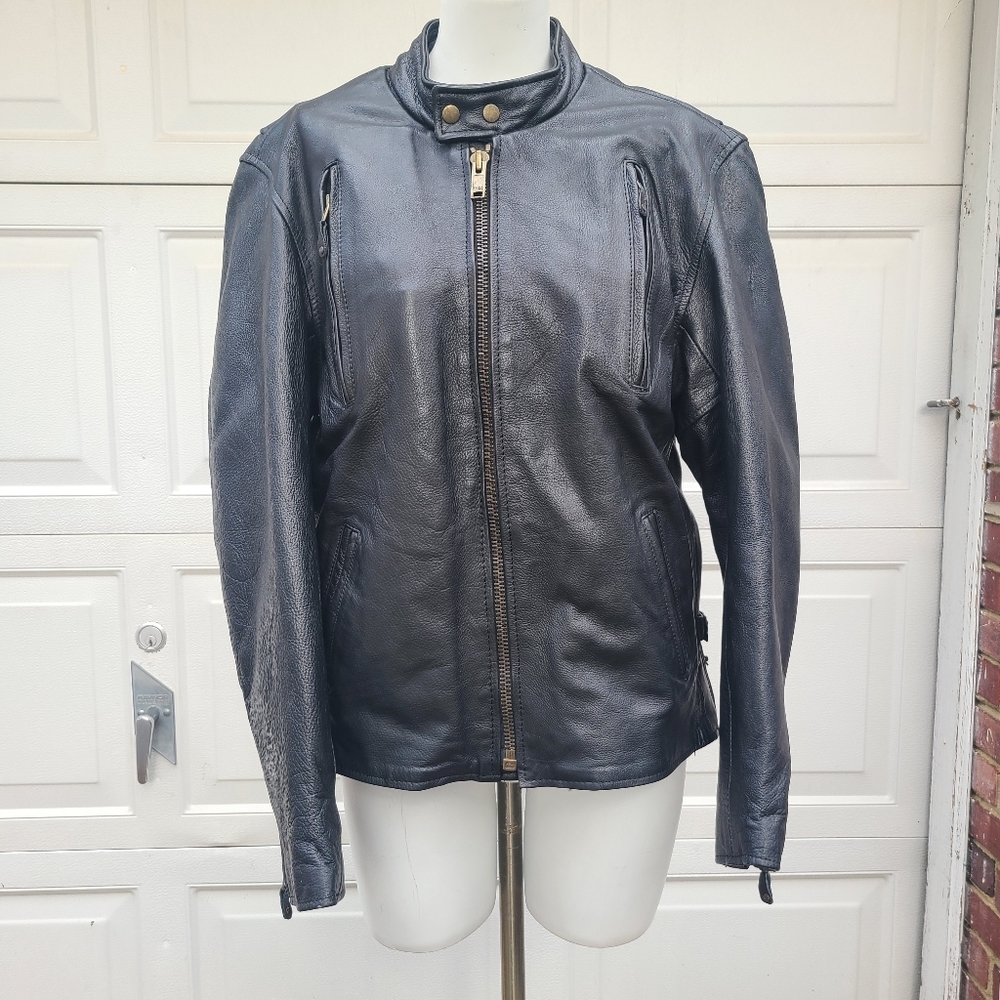 Unik Vtg Harley Davidson Leather Motorcycle Jacket - Gem